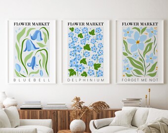 Flower Market Blue - Etsy