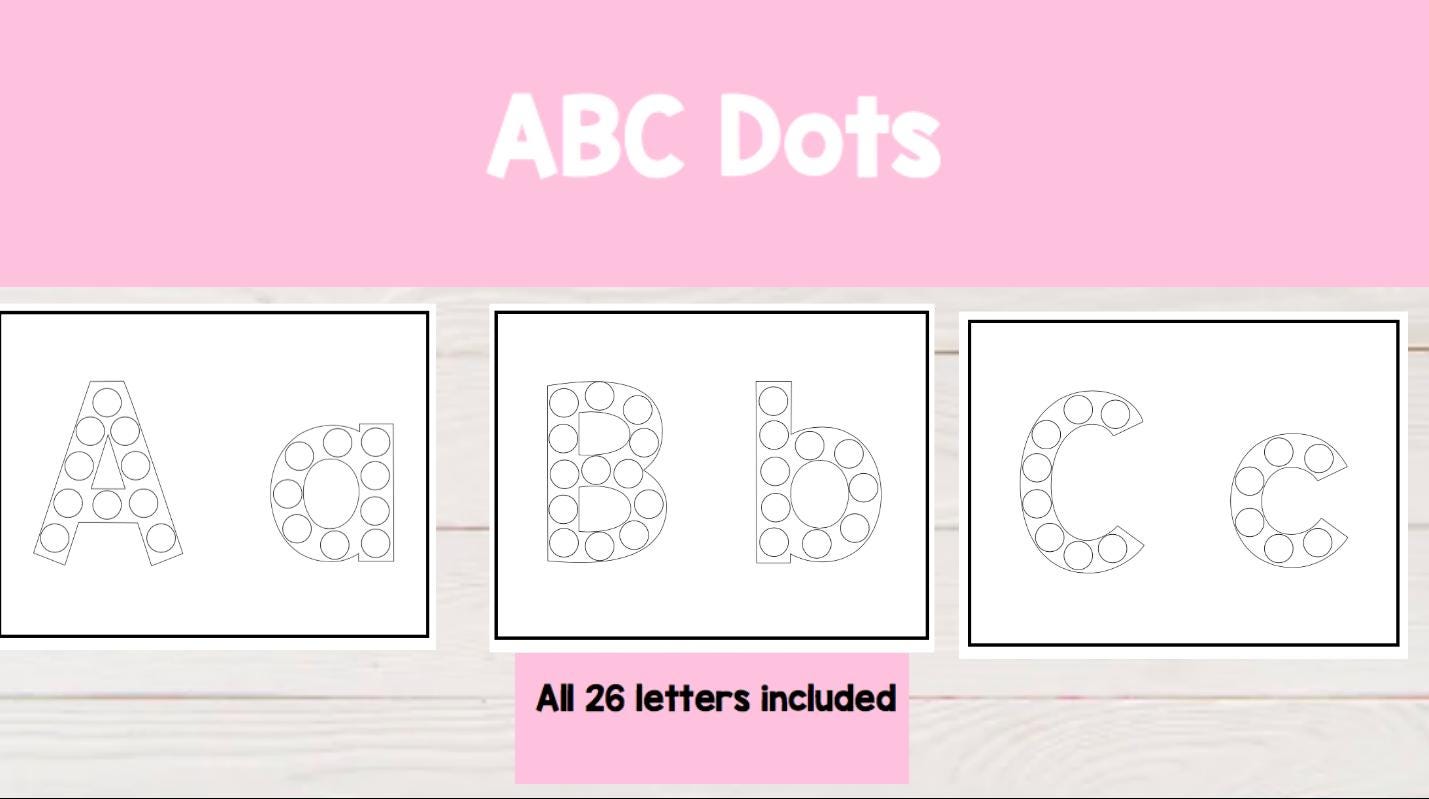 Alphabet Dot Marker Letters, ABC Sticker Letters - Etsy