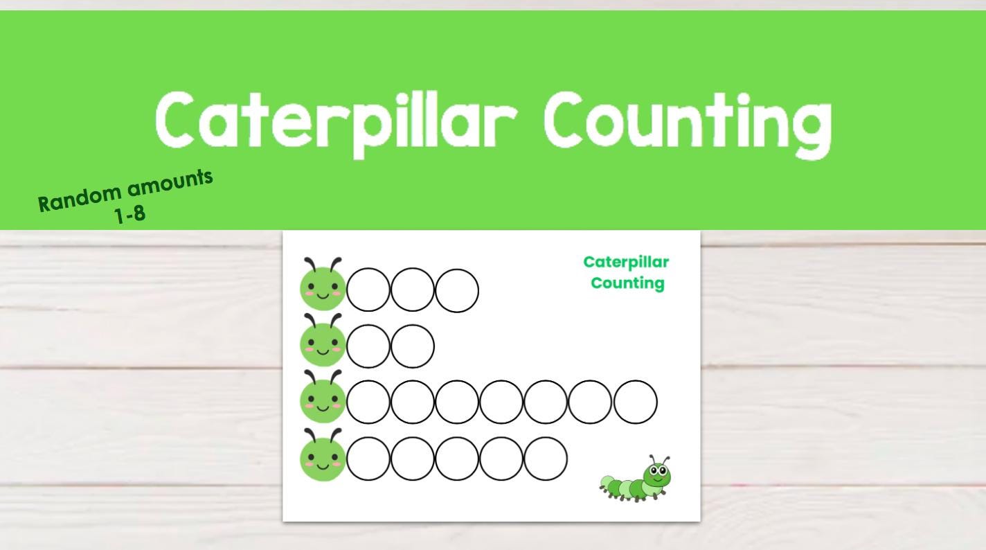 Caterpillar Counting Activity - Etsy