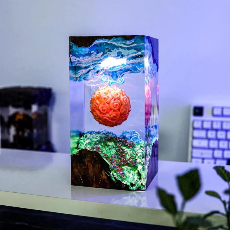 One Piece Cursed Devil Fruit Resin Lamp | Handmade LED Night Light ...