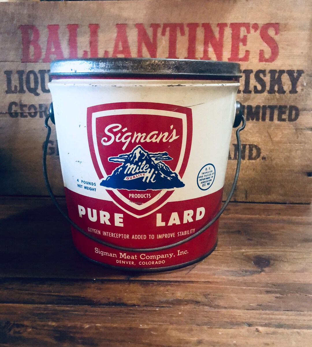 Sigmans Mile Hi Pure Lard Advertising Litho Pail - Etsy
