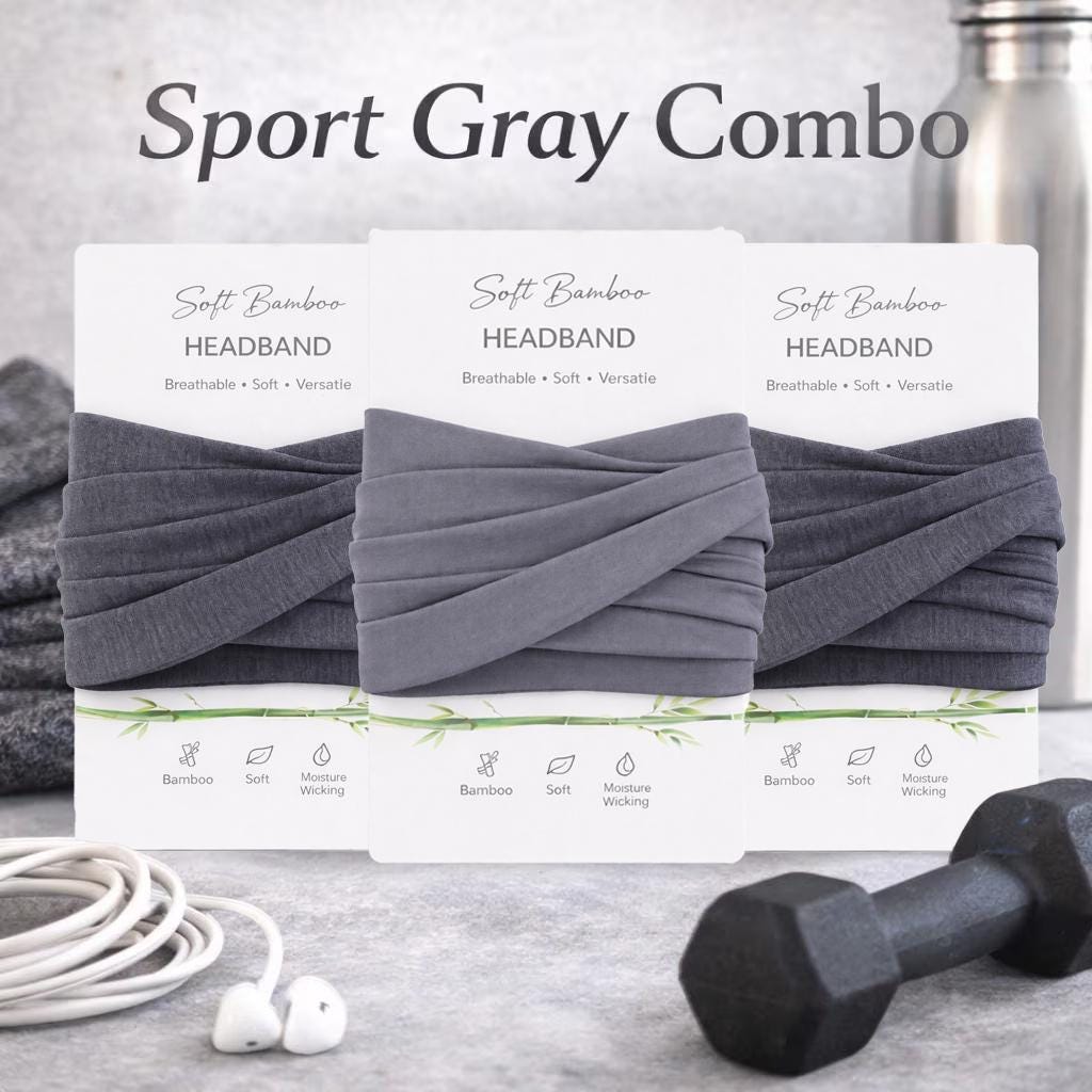 Bamboo Headband Set – 3 Pack | Soft Breathable Yoga & Workout Headbands ...