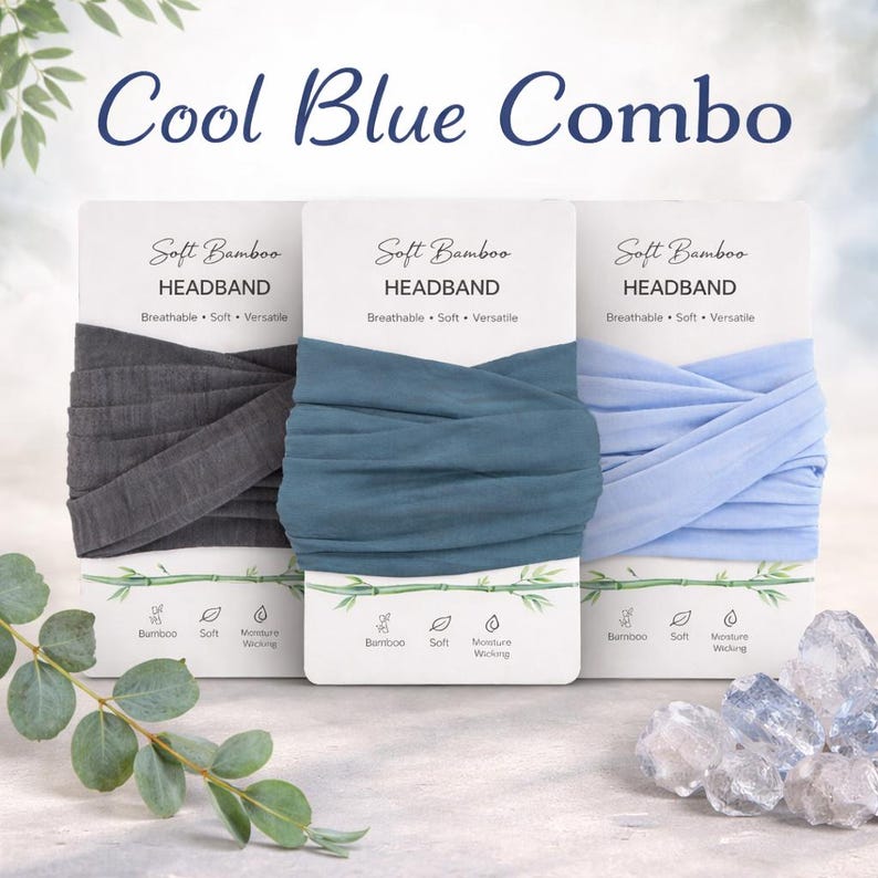 Bamboo Headband Set – 3 Pack | Soft Breathable Yoga & Workout Headbands ...