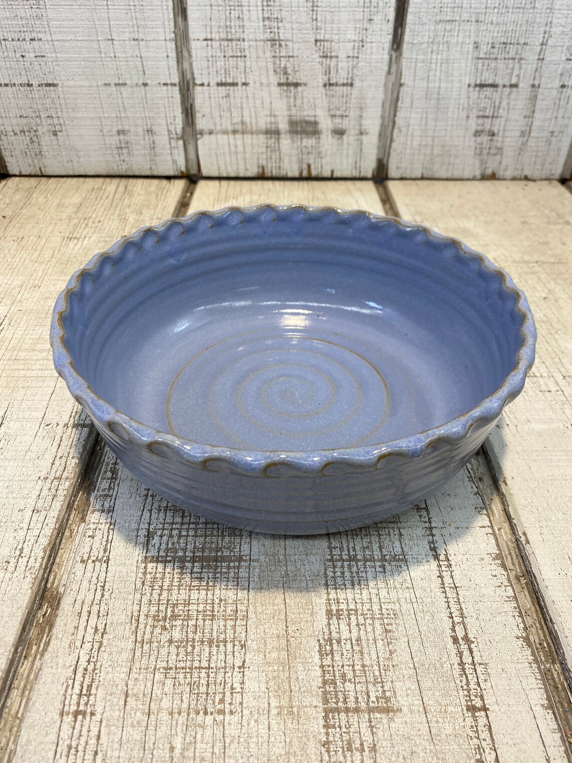 Blue Handmade Pottery Deep Dish Pie Plate Stoneware Baking - Etsy