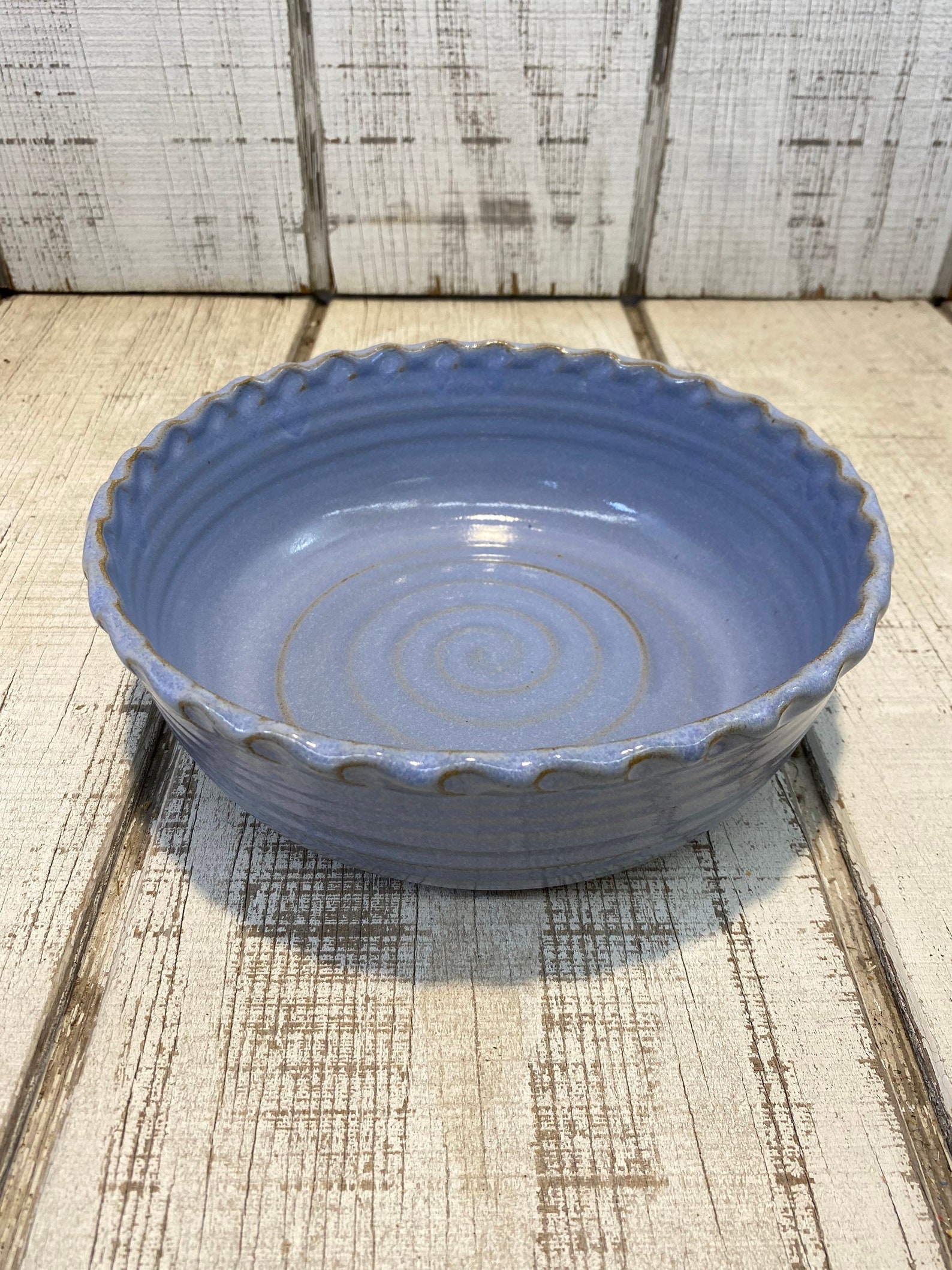 Blue Handmade Pottery Deep Dish Pie Plate Stoneware Baking - Etsy