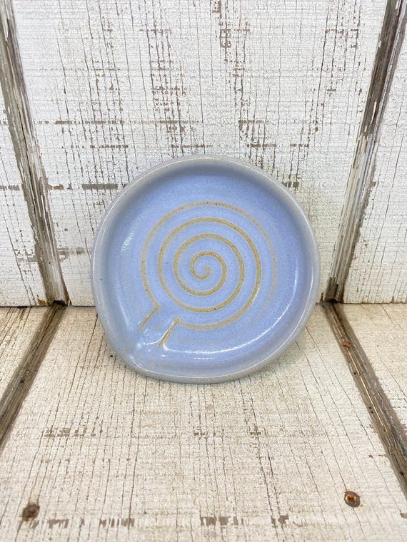 Blue Handmade Pottery Spoon Rest Cooking Kitchen | Etsy