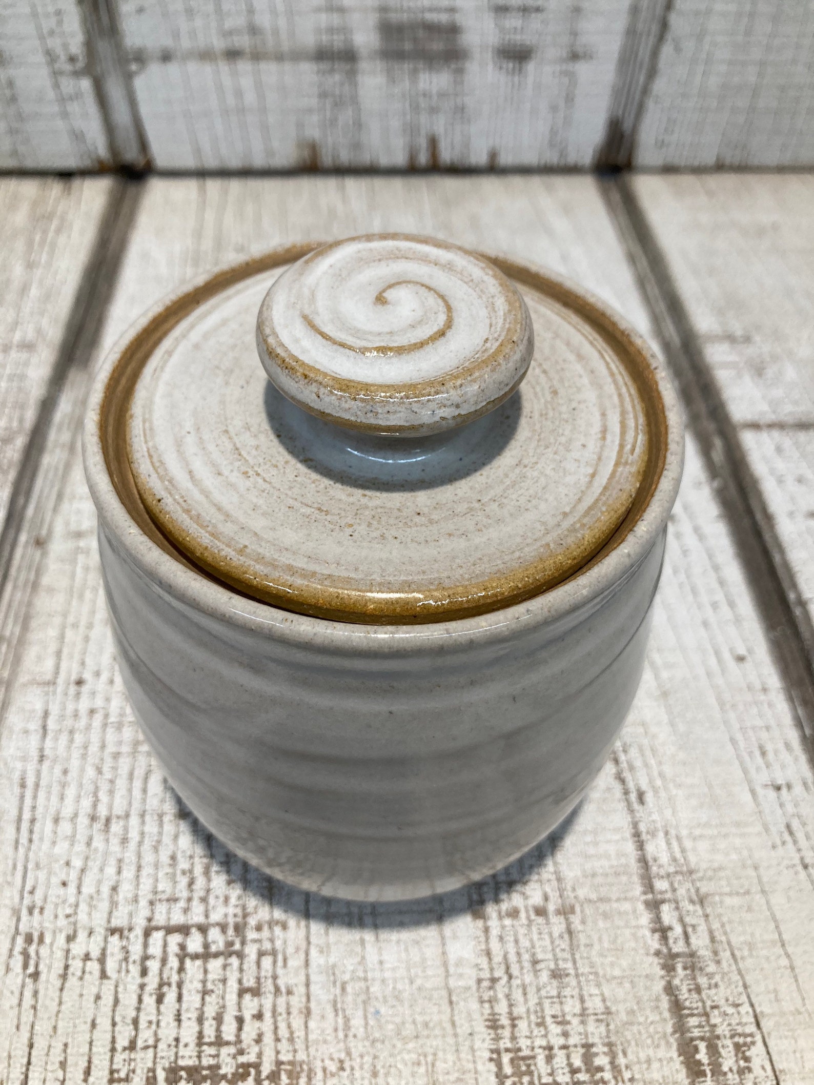 White Glazed Handmade Stoneware Pot Lidded Pottery Jar - Etsy