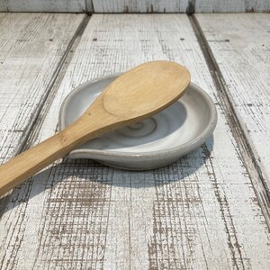 White Handmade Pottery Spoon Rest Cooking Kitchen - Etsy