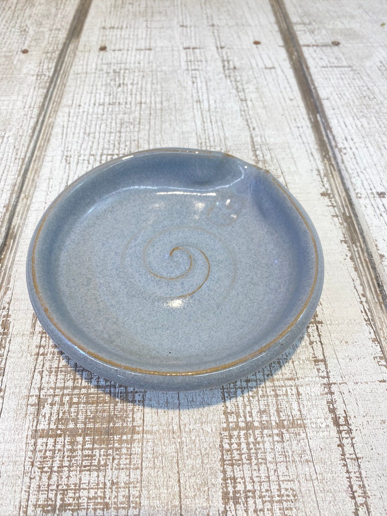 Gray Handmade Pottery Spoon Rest Cooking Kitchen - Etsy