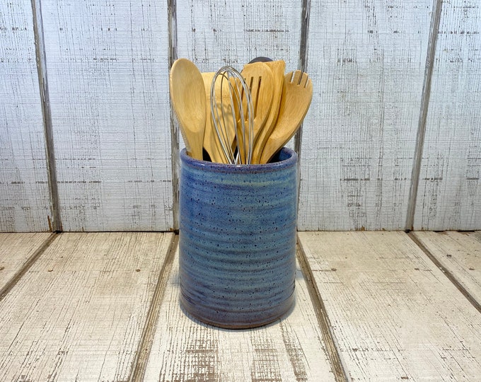 Handmade Pottery Large Utensil Holder Stoneware Vase Ceramic - Etsy
