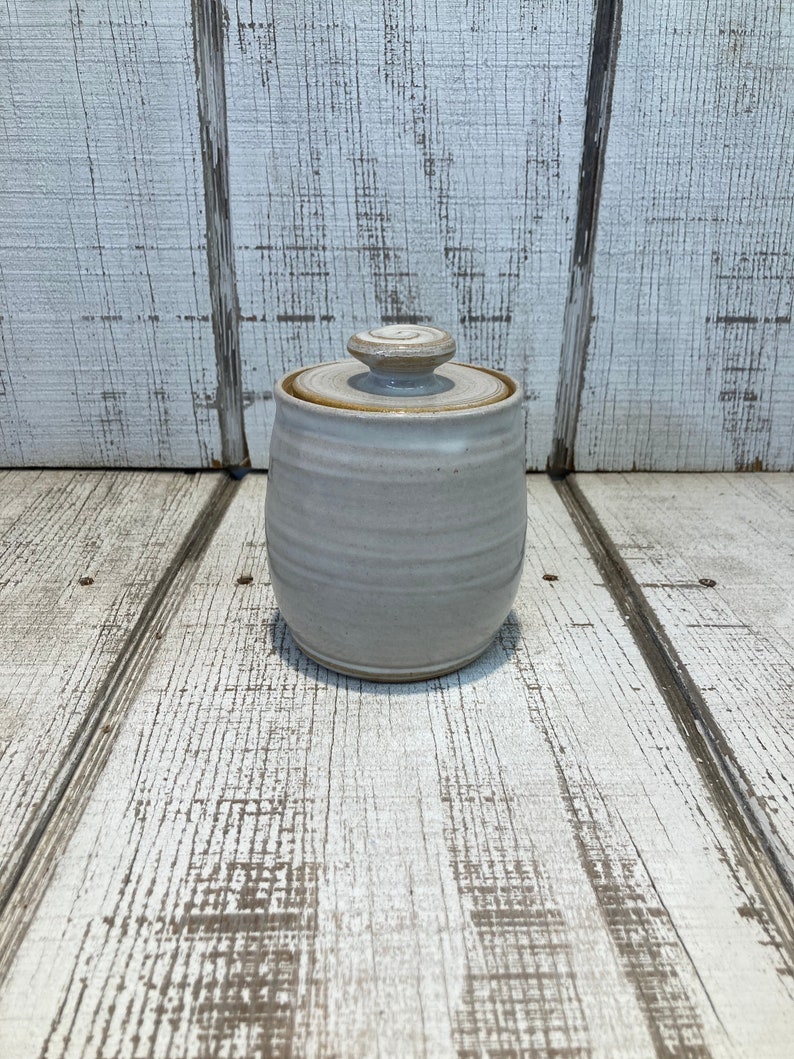 White Glazed Handmade Stoneware Pot Lidded Pottery Jar - Etsy