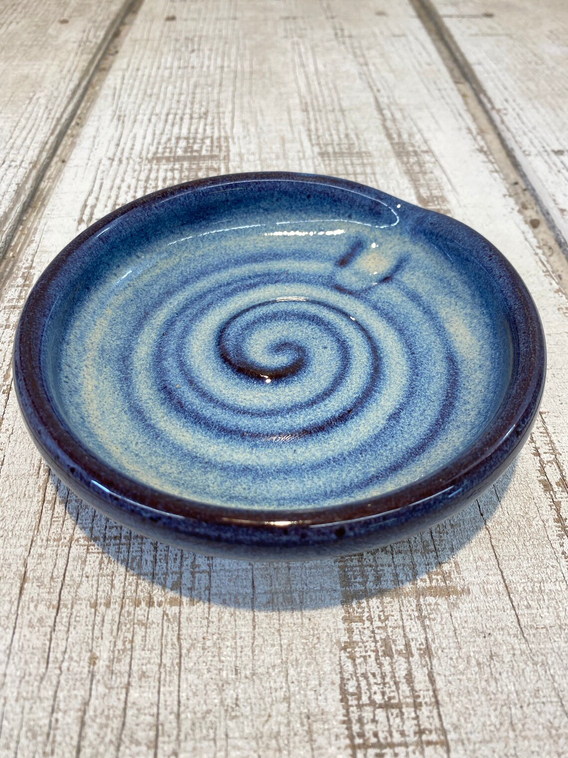 Blue Handmade Pottery Spoon Rest Cooking Kitchen - Etsy