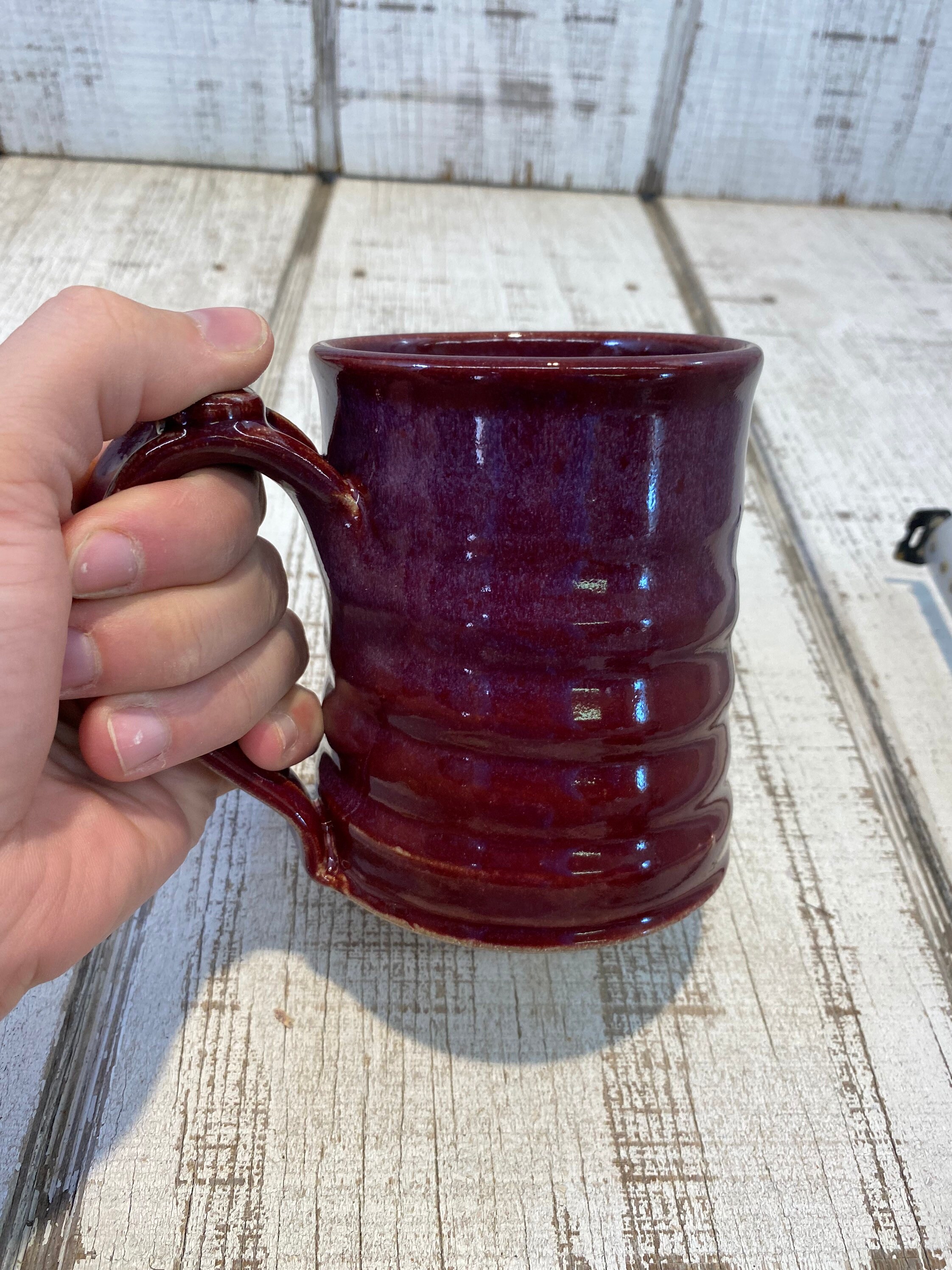 Red Handmade Pottery Mug Coffee Cup Cappuccino Beer Tea - Etsy
