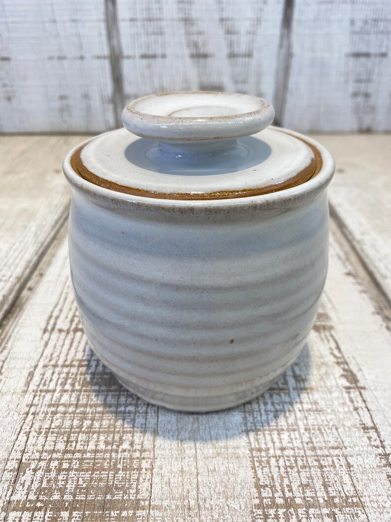 White Glazed Handmade Stoneware Pot Lidded Pottery Jar - Etsy