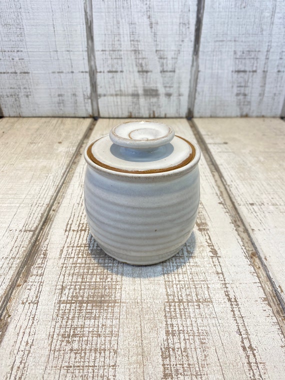 White Glazed Handmade Stoneware Pot Lidded Pottery Jar - Etsy