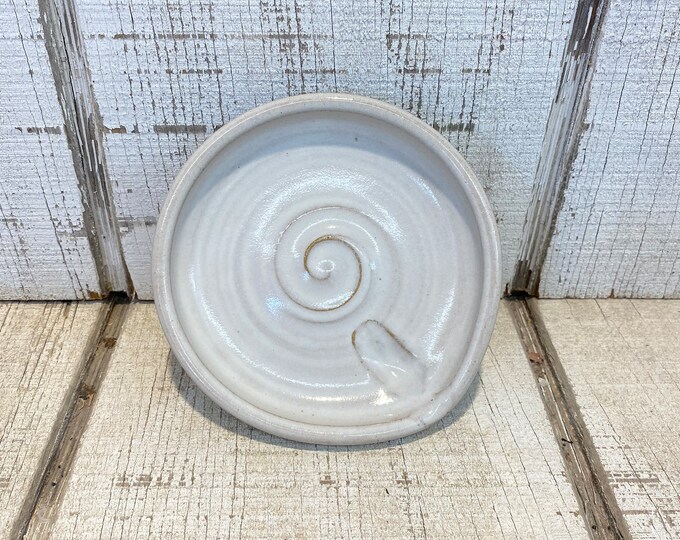 White Handmade Pottery Spoon Rest Cooking Kitchen - Etsy