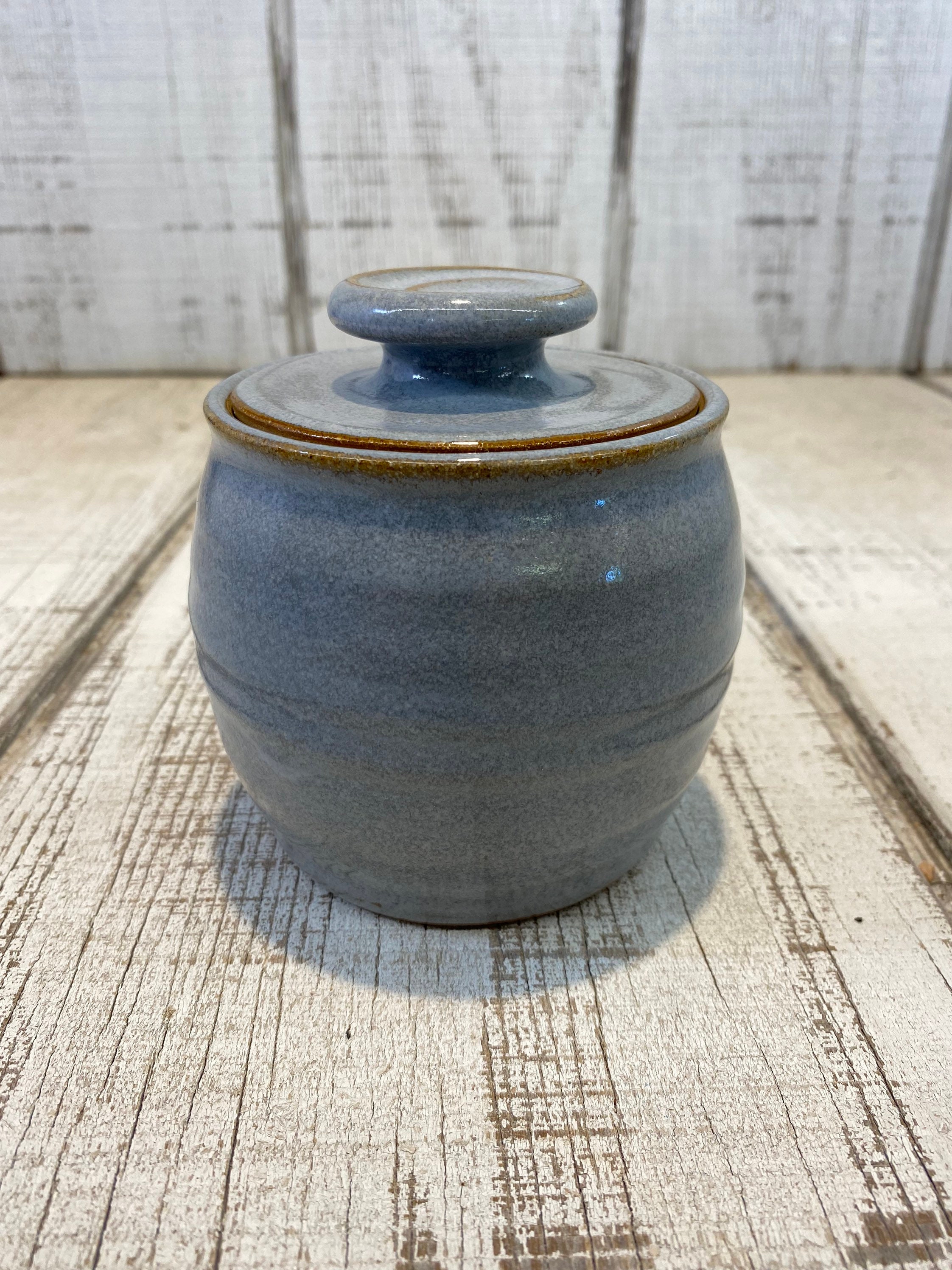 Gray Glazed Handmade Stoneware Pot Lidded Pottery Jar | Etsy