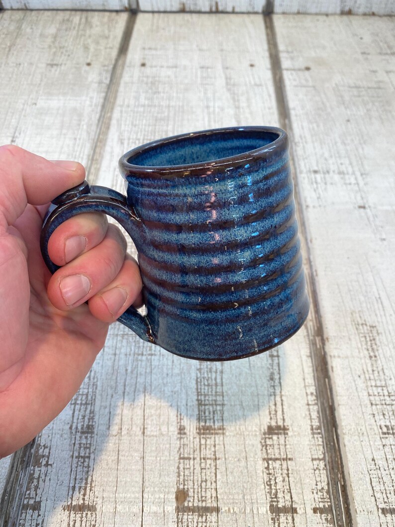 Blue Handmade Pottery Mug, Tea, Coffee Cup, Hot Chocolate, Cappuccino ...