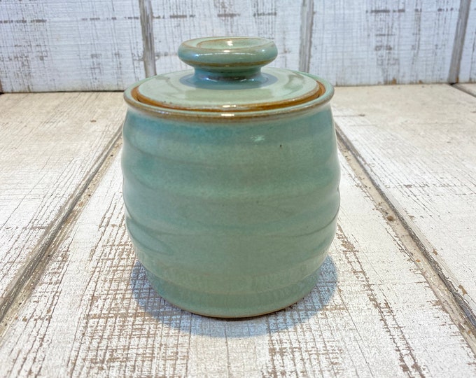 Green Glazed Handmade Stoneware Pot Lidded Pottery Jar | Etsy
