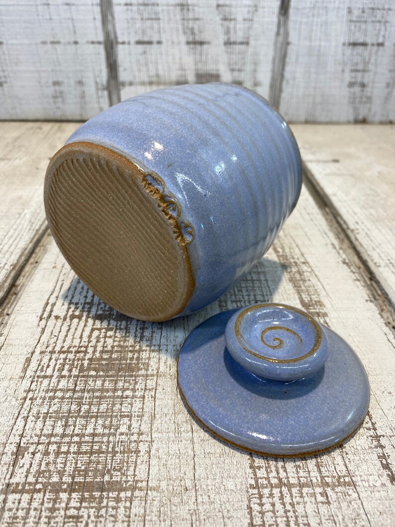 Blue Glazed Handmade Stoneware Pot Lidded Pottery Jar - Etsy