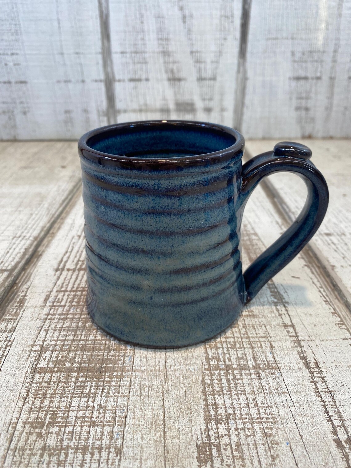 Blue Handmade Pottery Mug, Tea, Coffee Cup, Hot Chocolate, Cappuccino ...