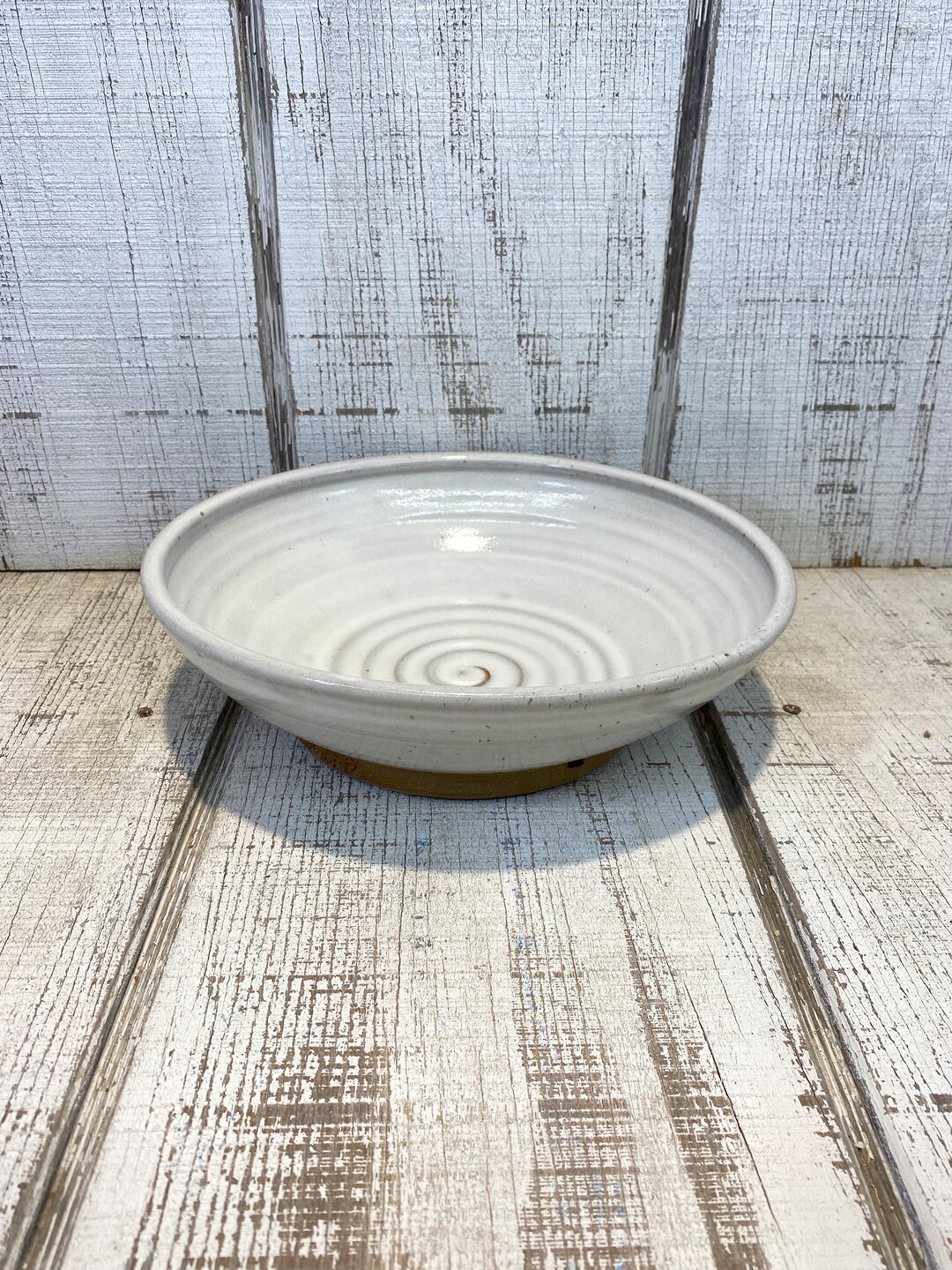 White Handmade Pottery Serving Bowl, Centerpiece, Pasta, Salad, Berries ...