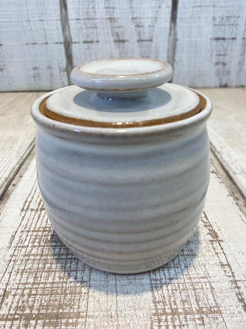 White Glazed Handmade Stoneware Pot Lidded Pottery Jar - Etsy