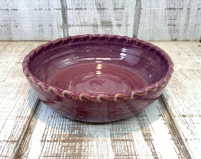 Purple Handmade Pottery Pie Plate, Stoneware Baking Dish, Ceramic Pie ...