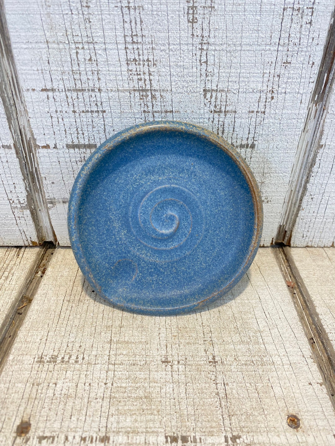 Blue Handmade Pottery Spoon Rest, Cooking, Kitchen Organization, Decor ...