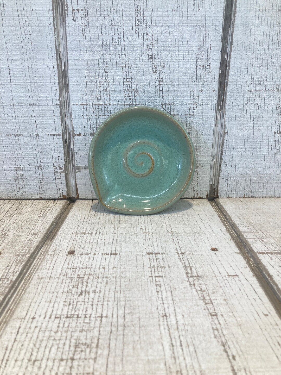 Green Handmade Pottery Spoon Rest, Cooking, Kitchen Organization, Decor ...