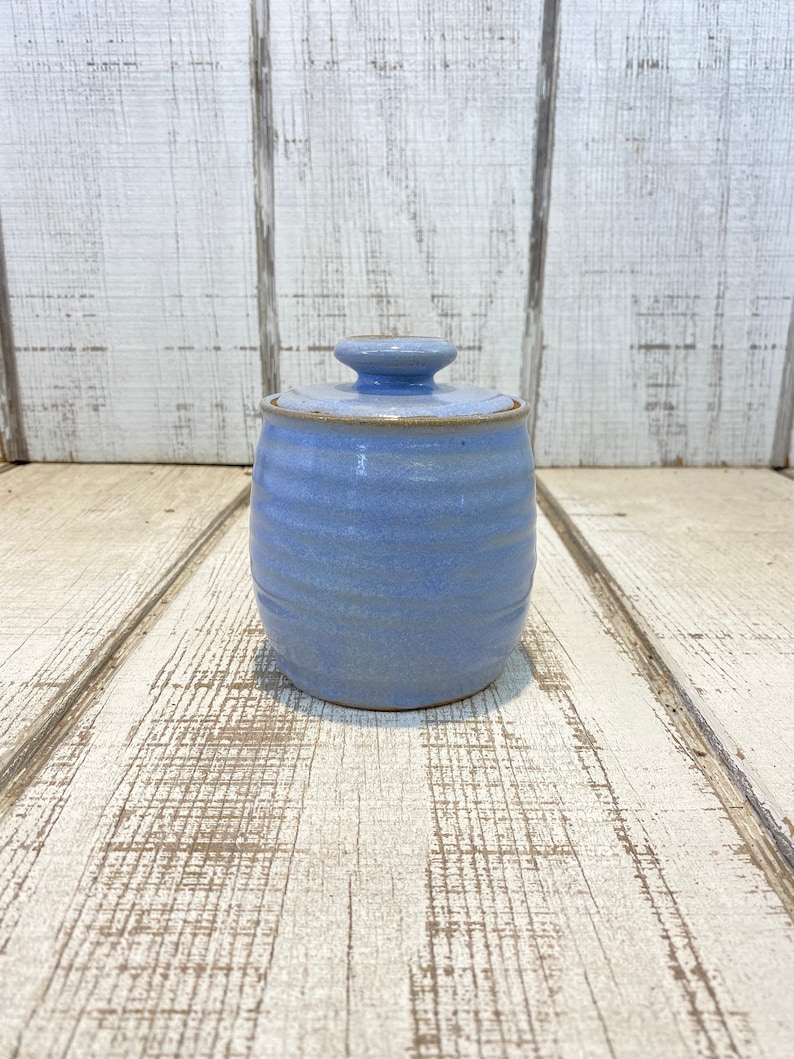 Blue Glazed Handmade Stoneware Pot Lidded Pottery Jar - Etsy