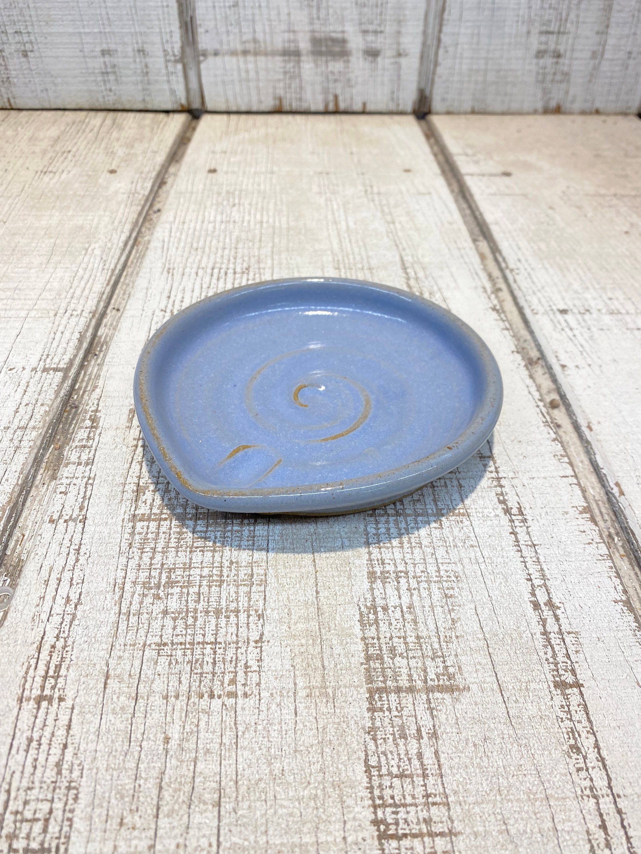 Blue Handmade Pottery Spoon Rest, Cooking, Kitchen Organization, Decor ...