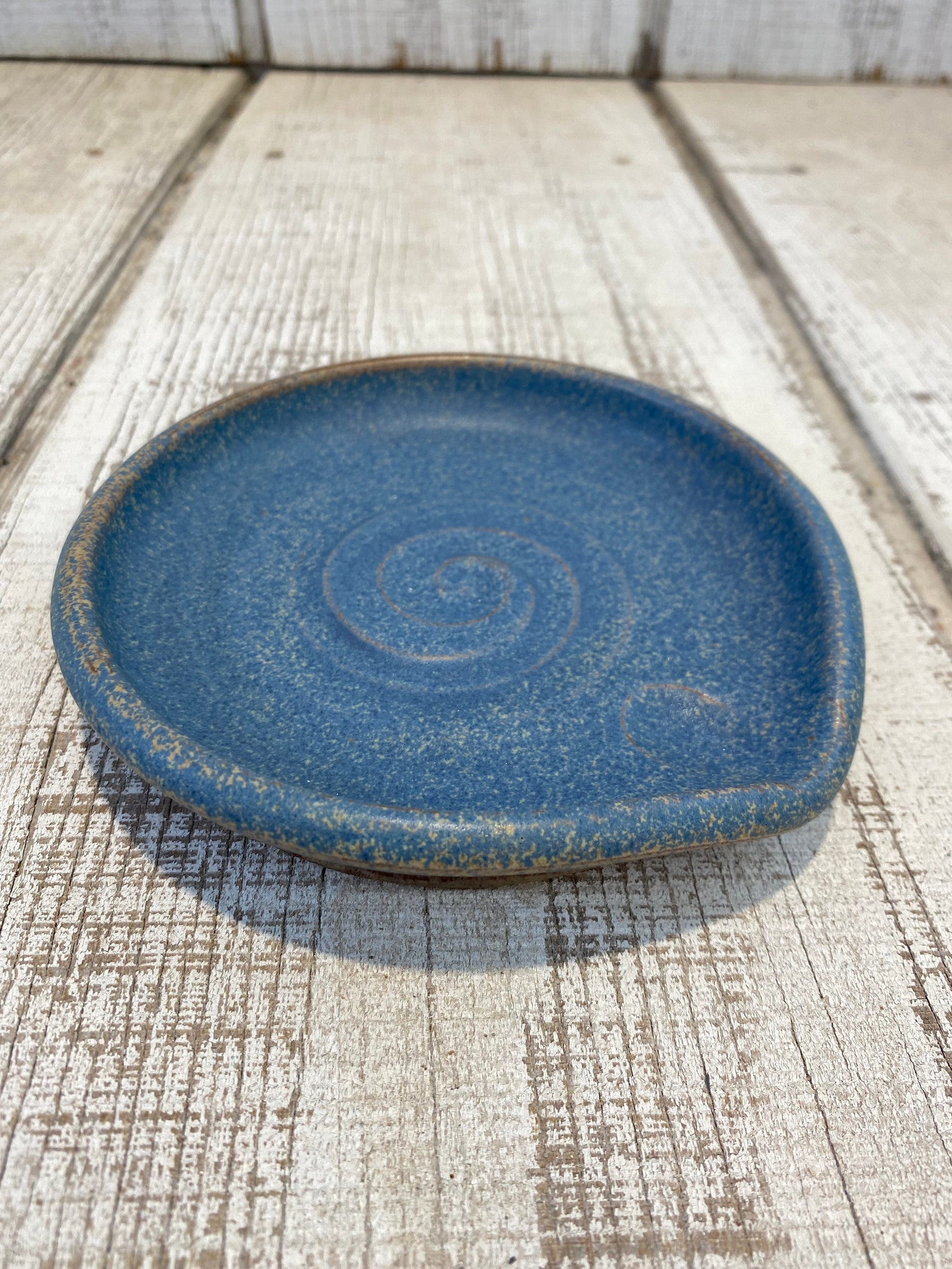 Blue Handmade Pottery Spoon Rest Cooking Kitchen - Etsy