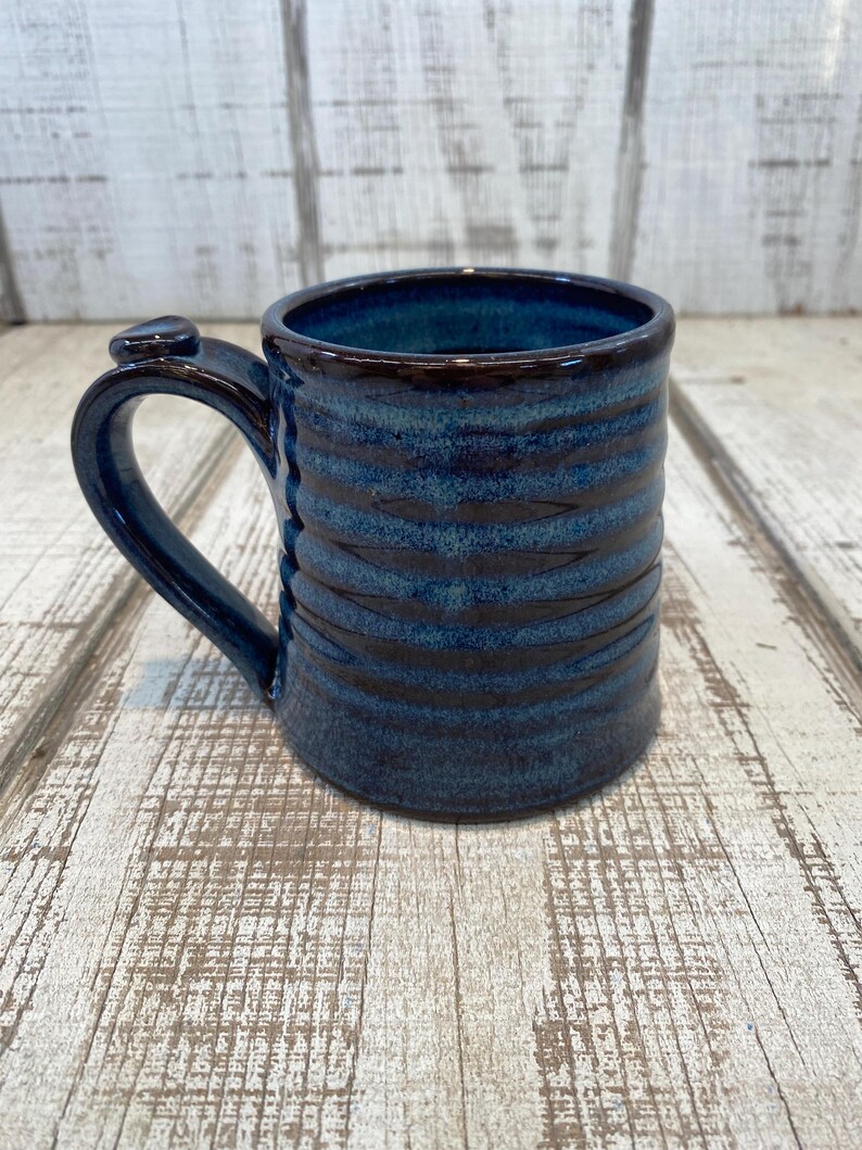 Blue Handmade Pottery Mug, Tea, Coffee Cup, Hot Chocolate, Cappuccino ...