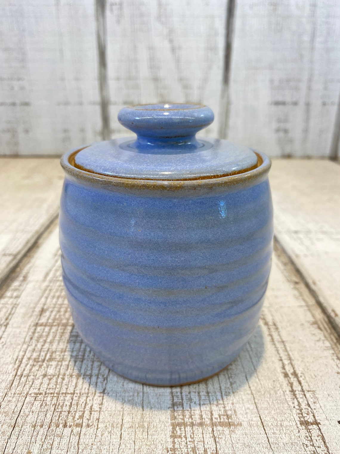 Blue Glazed Handmade Stoneware Pot Lidded Pottery Jar - Etsy