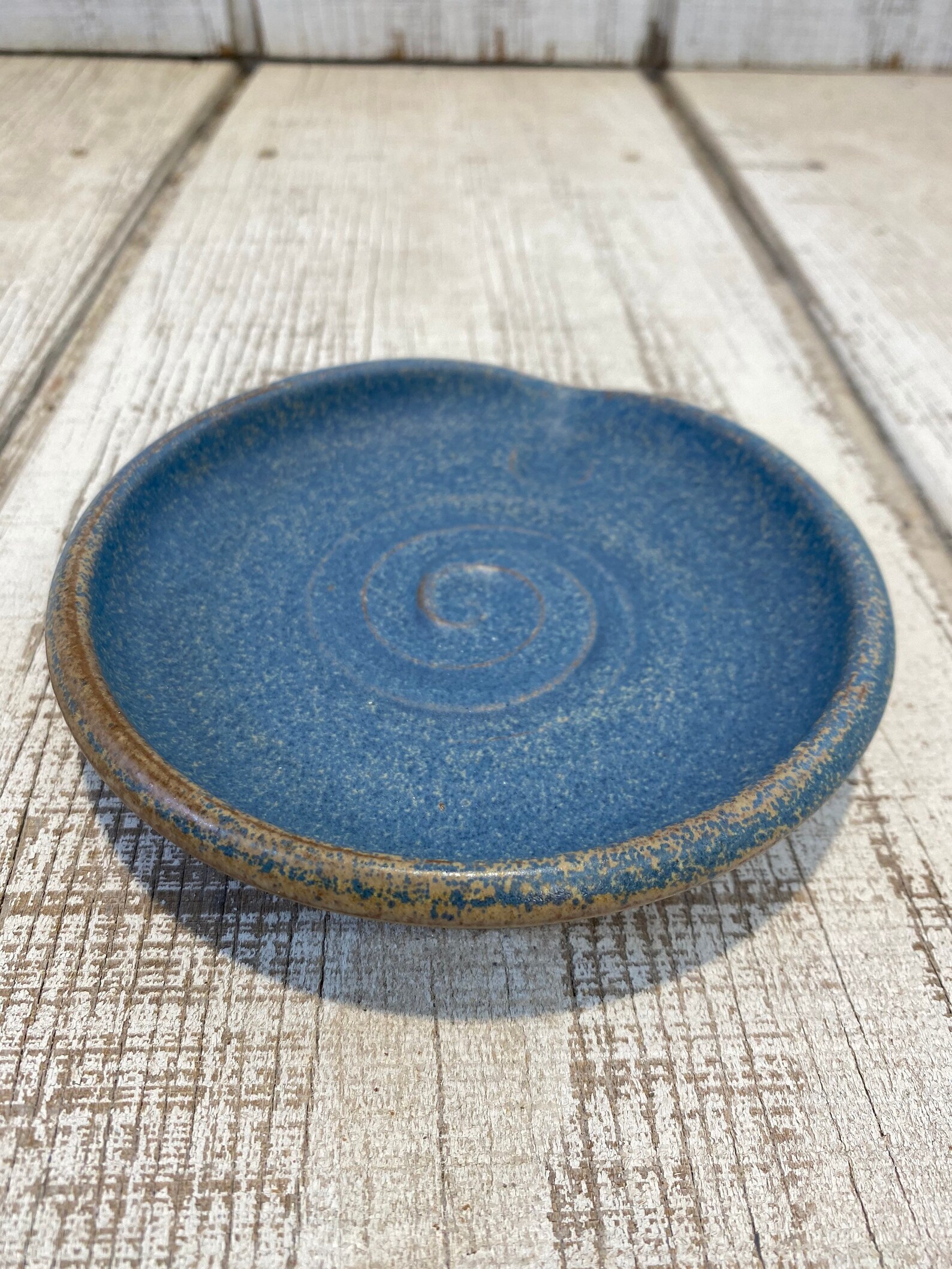 Blue Handmade Pottery Spoon Rest Cooking Kitchen | Etsy