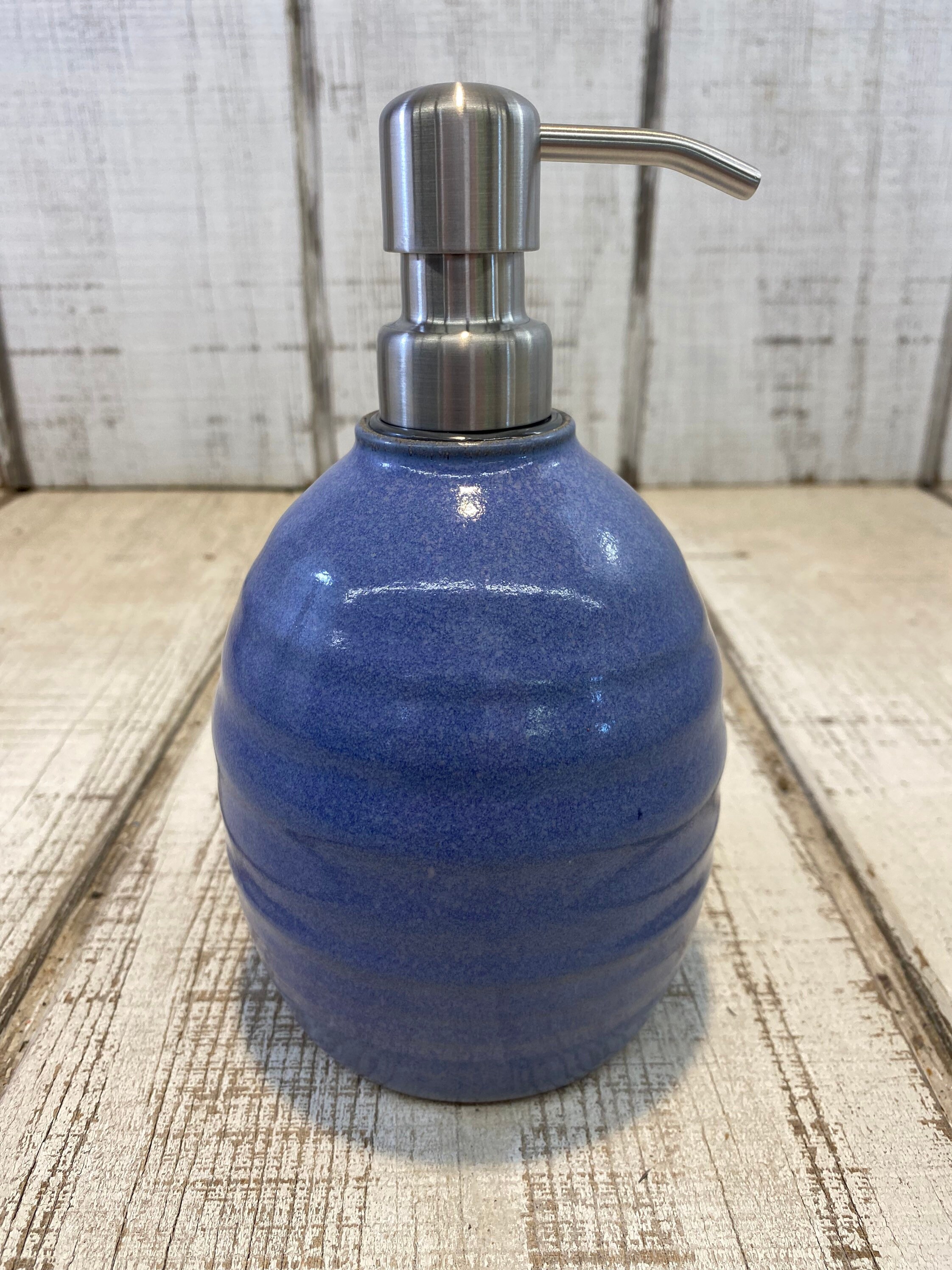 Blue Handmade Stoneware Pottery Soap Pump Lotion Hand Soap - Etsy