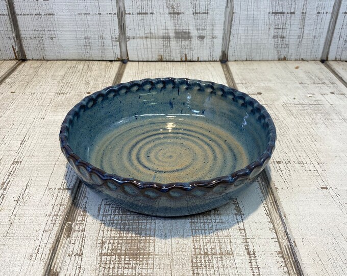 Handmade Pottery Deep Dish Pie Plate, Stoneware Baking Dish, Ceramic ...