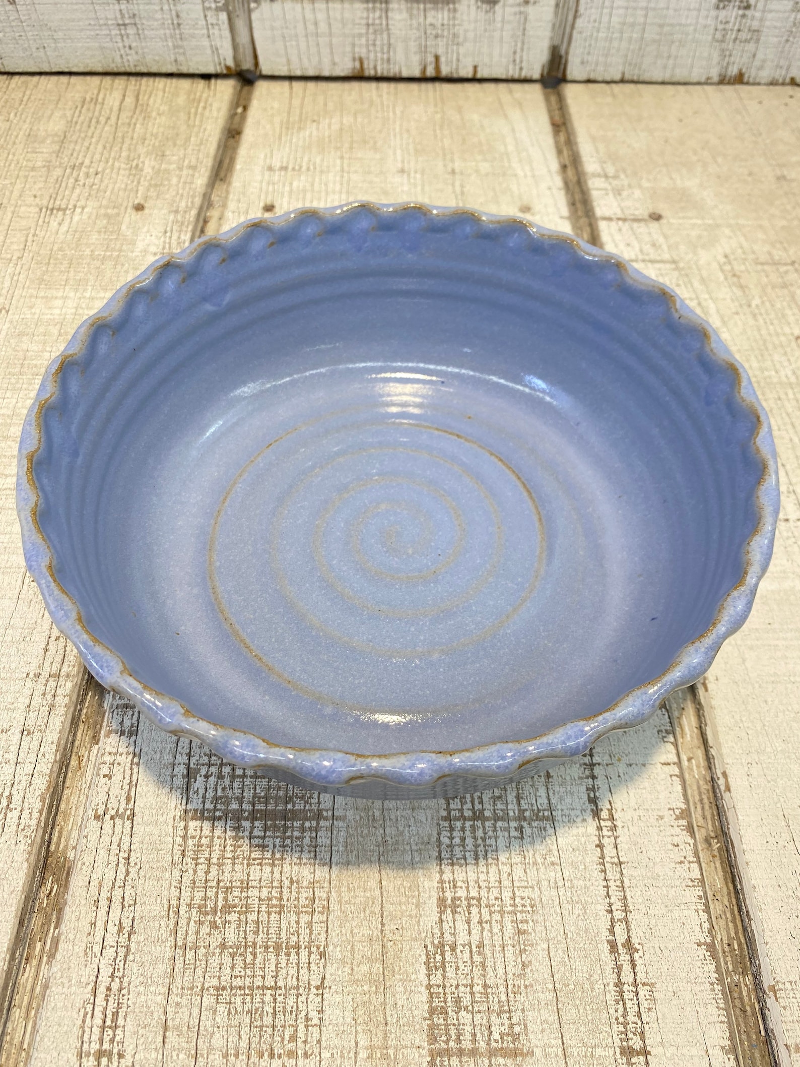 Blue Handmade Pottery Deep Dish Pie Plate Stoneware Baking - Etsy