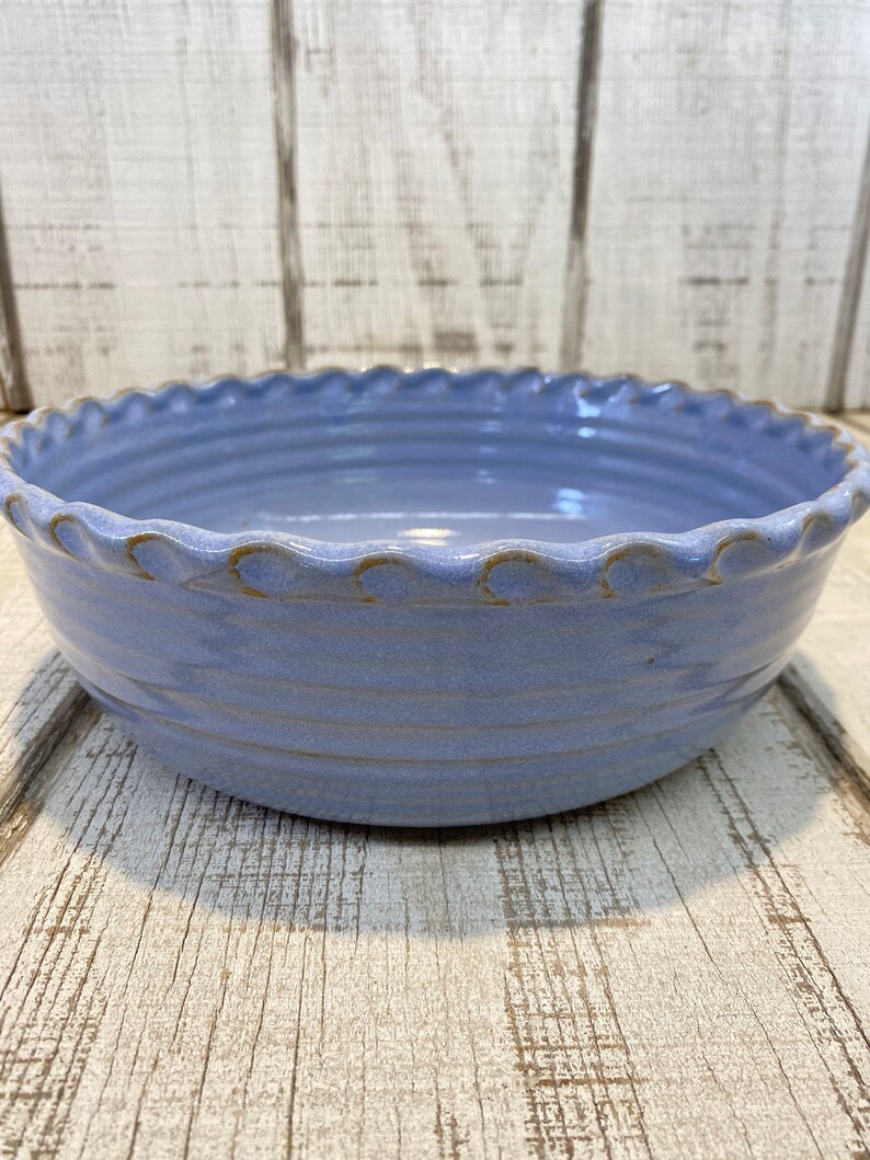 Blue Handmade Pottery Deep Dish Pie Plate Stoneware Baking - Etsy