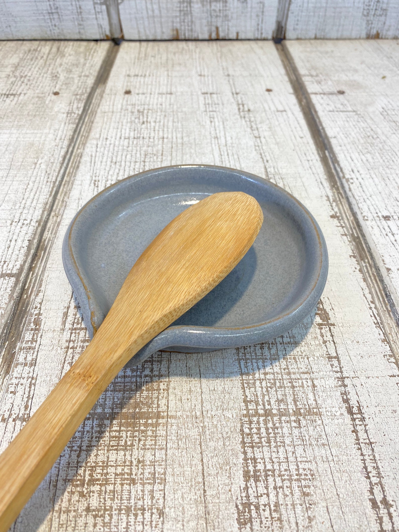Gray Handmade Pottery Spoon Rest Cooking Kitchen - Etsy