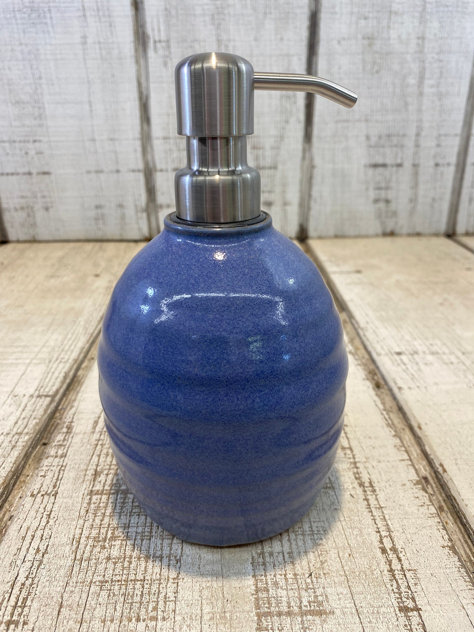 Blue Handmade Stoneware Pottery Soap Pump Lotion Hand Soap - Etsy