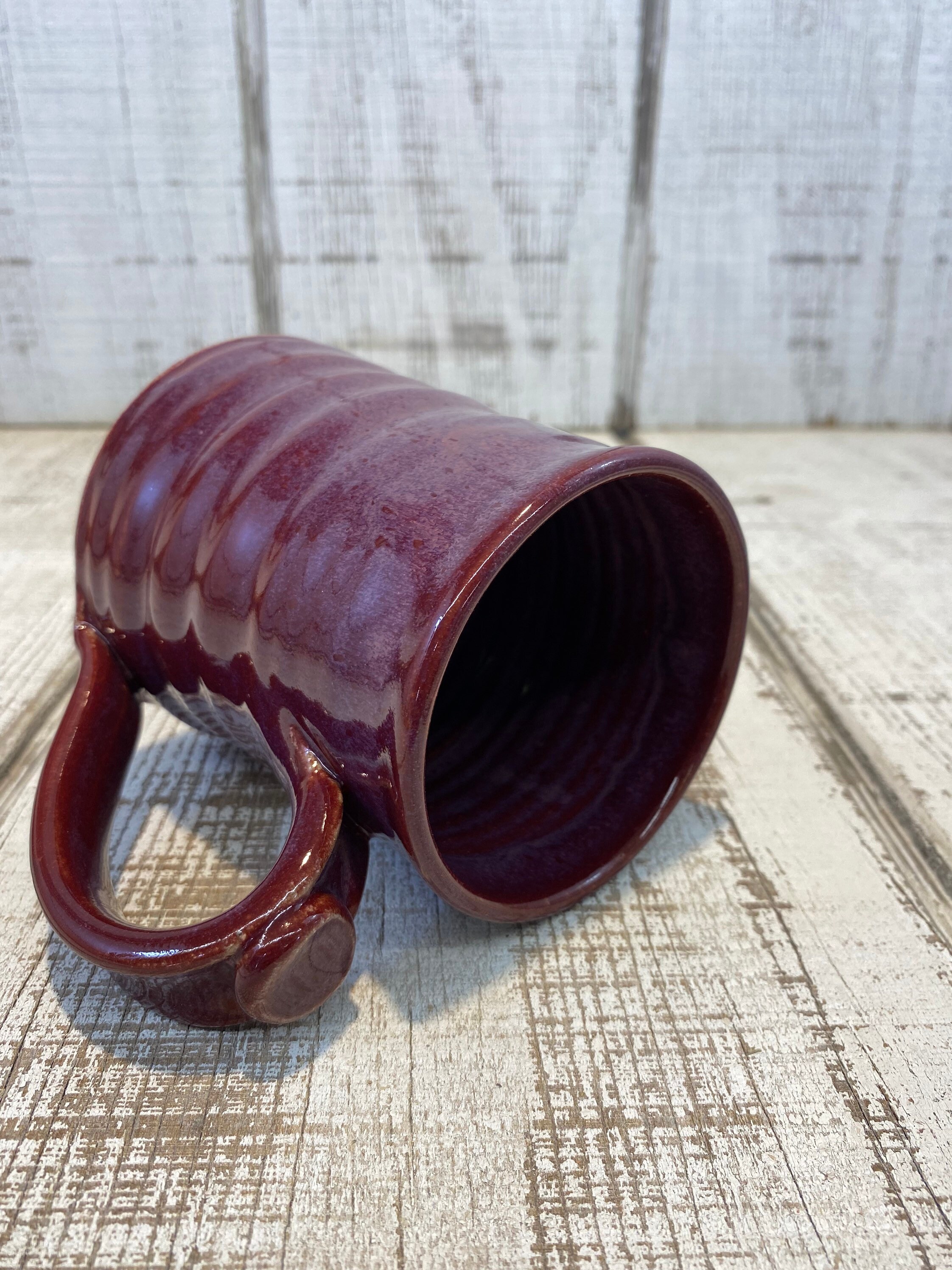 Red Handmade Pottery Mug Coffee Cup Cappuccino Beer Tea - Etsy