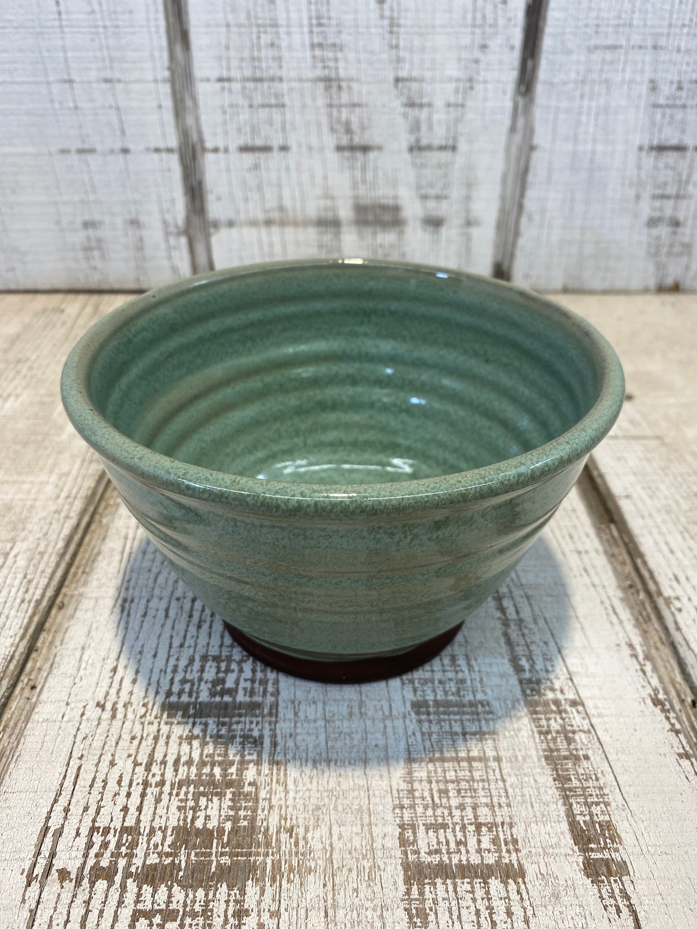 Green Handmade Pottery Stoneware Bowl Soup Cereal Oatmeal - Etsy