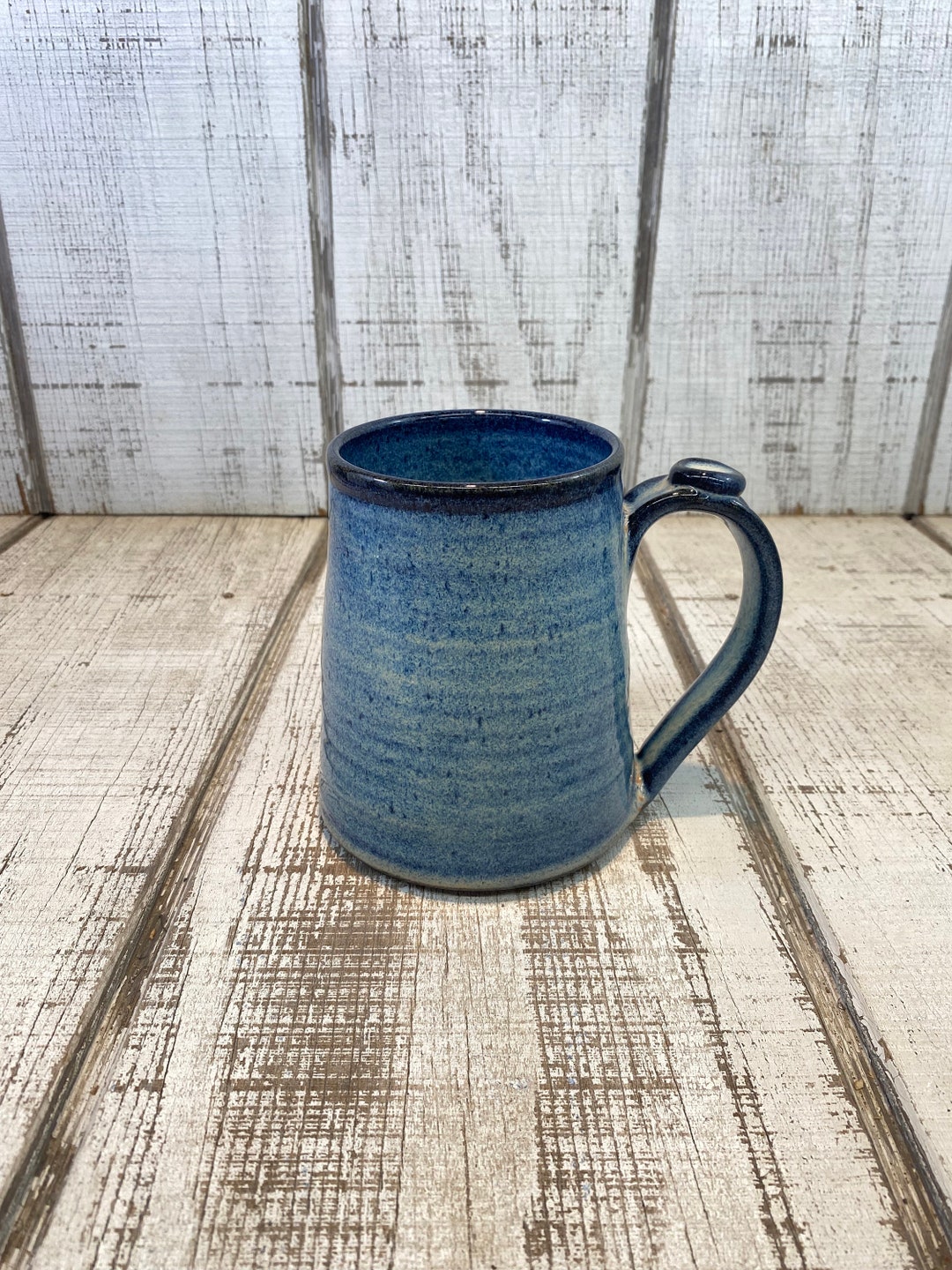 Blue Handmade Pottery Mug, Coffee Cup, Hot Chocolate, Big, Cappuccino ...