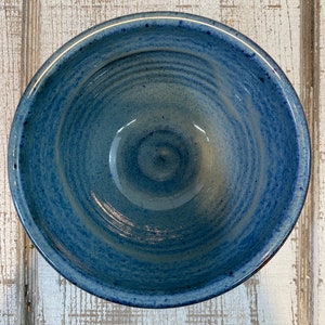 Blue Handmade Stoneware Pottery Bowl, Serving, Cereal, Oatmeal, Pasta ...