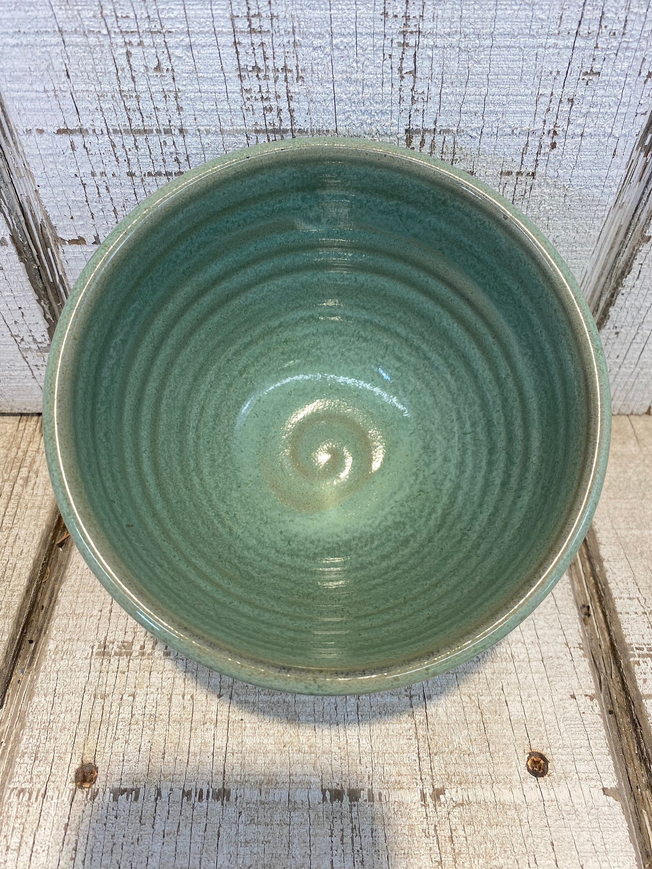 Green Handmade Pottery Stoneware Bowl Soup Cereal Oatmeal - Etsy