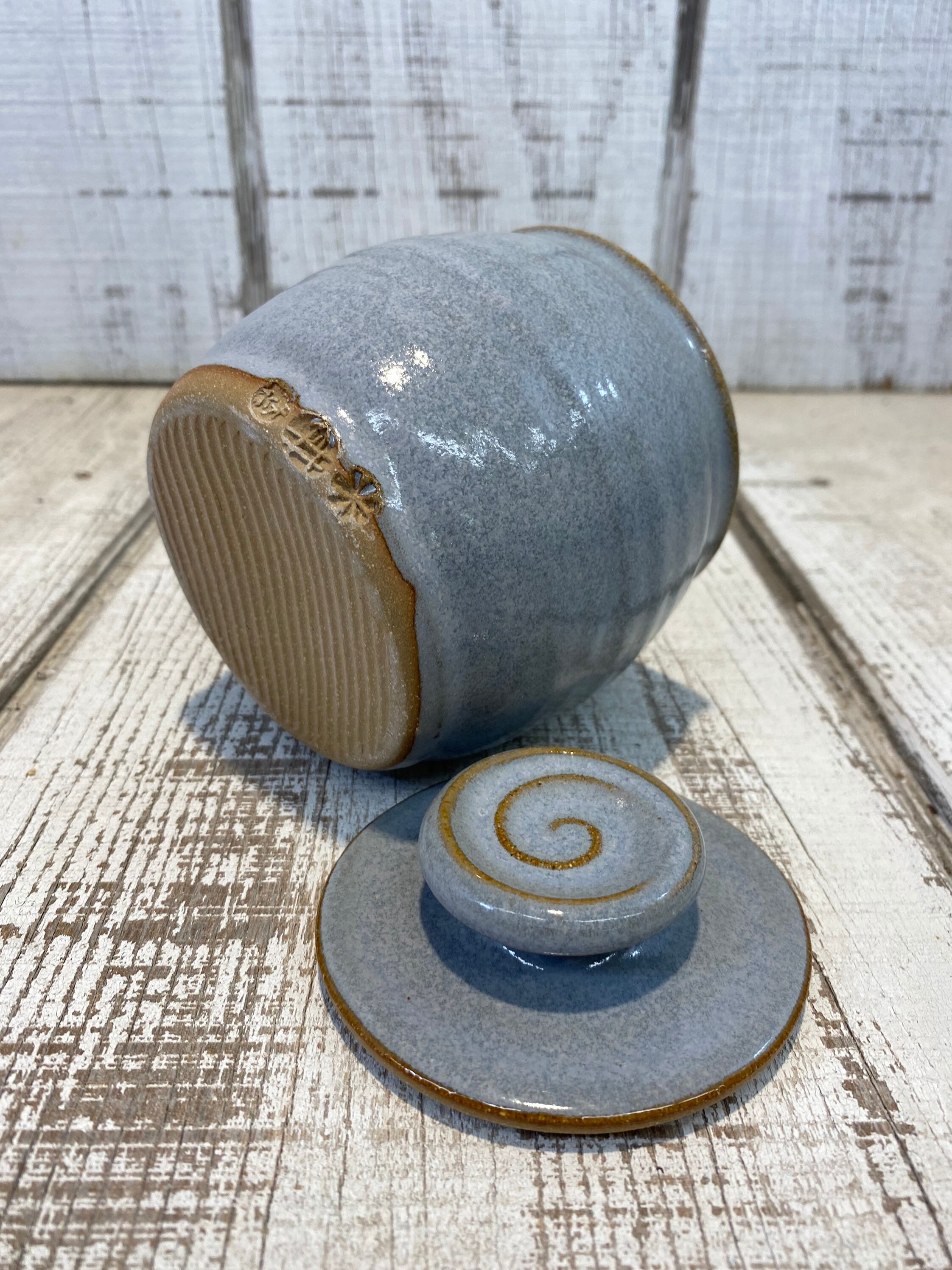 Gray Glazed Handmade Stoneware Pot Lidded Pottery Jar | Etsy