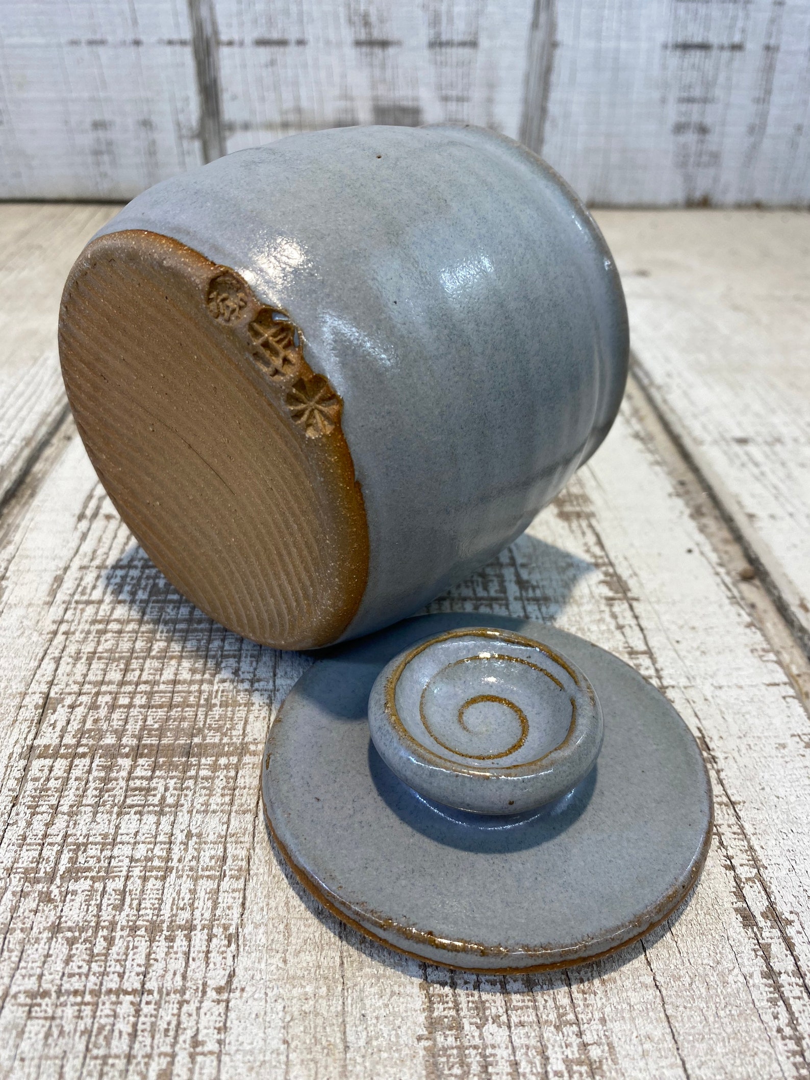 Gray Glazed Handmade Stoneware Pot Lidded Pottery Jar | Etsy