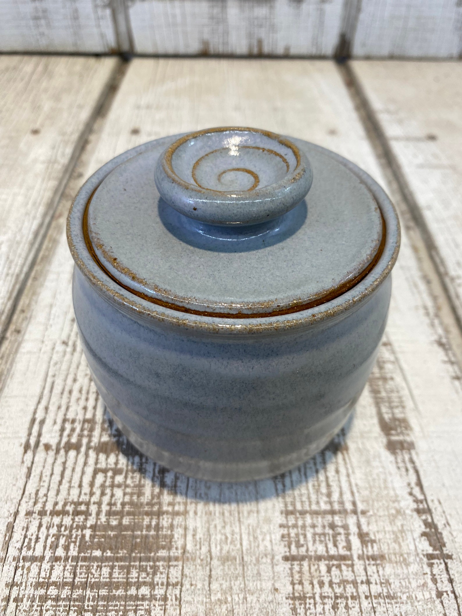 Gray Glazed Handmade Stoneware Pot Lidded Pottery Jar | Etsy